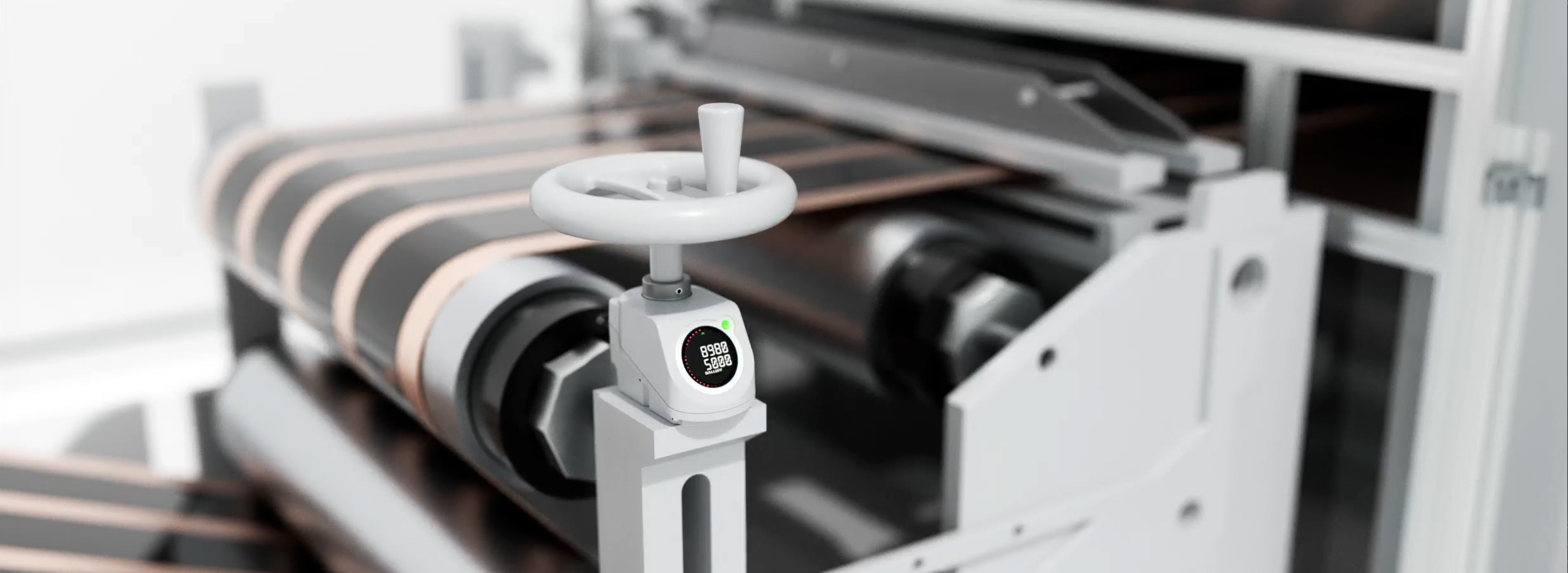 Guided adjustment of the roller position during calendering | Balluff